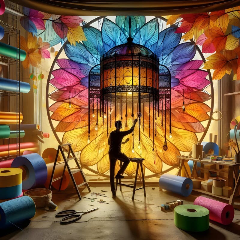 An Artist Working To Create a Huge Beautiful Lantern for Mid Autumn ...