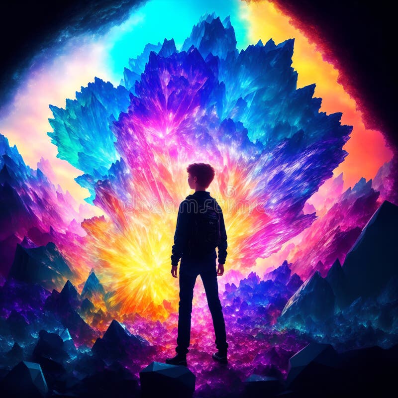 Standing on a Field Watching a Dynamic Colorful Nuclear Cloud Explode ...