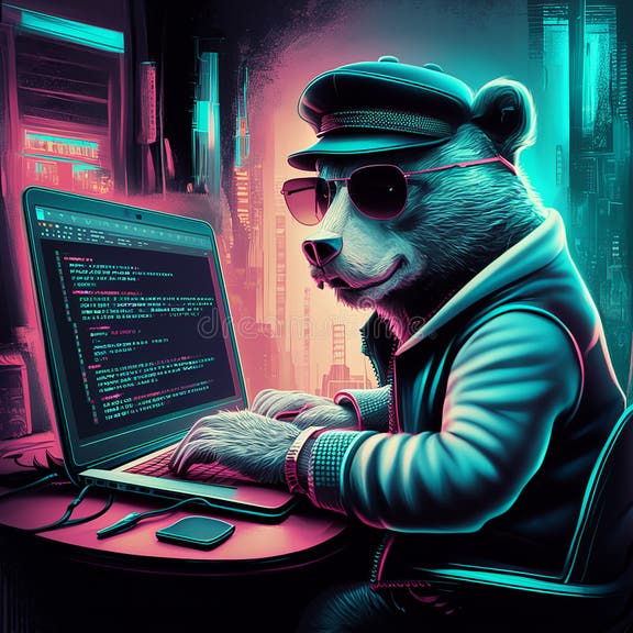 The Cyberbear (AI Generated) Stock Illustration - Illustration of ...