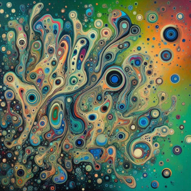 Bizarre Colors Seeping through Random Spots on a Painting Forming ...