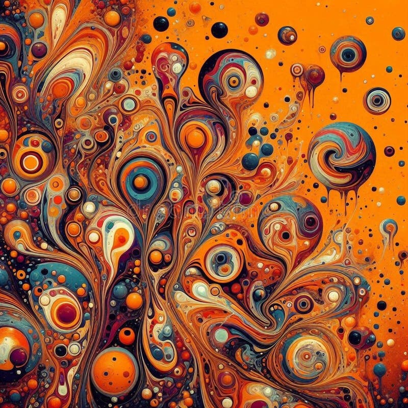 Bizarre Colors Seeping through Random Spots on a Painting Forming ...