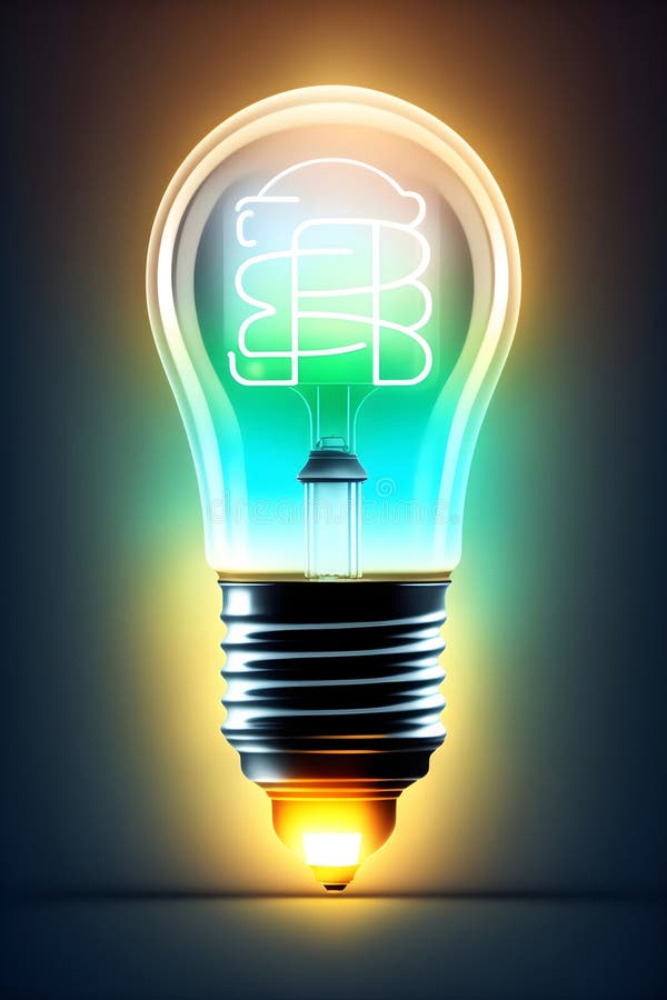 Image of the Brilliant Light Bulb Radiates Symbolized the Human Ideas ...