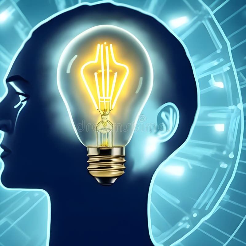 Image of the Brilliant Light Bulb Radiates Symbolized the Human Ideas ...
