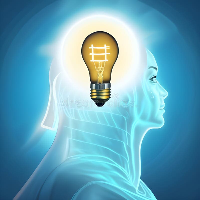 Image of the Brilliant Light Bulb Radiates Symbolized the Human Ideas ...