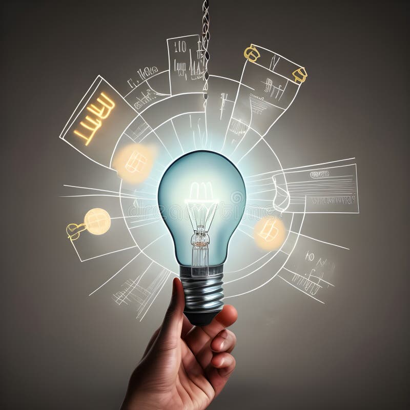 Image of the Brilliant Light Bulb Radiates Symbolized the Human Ideas ...
