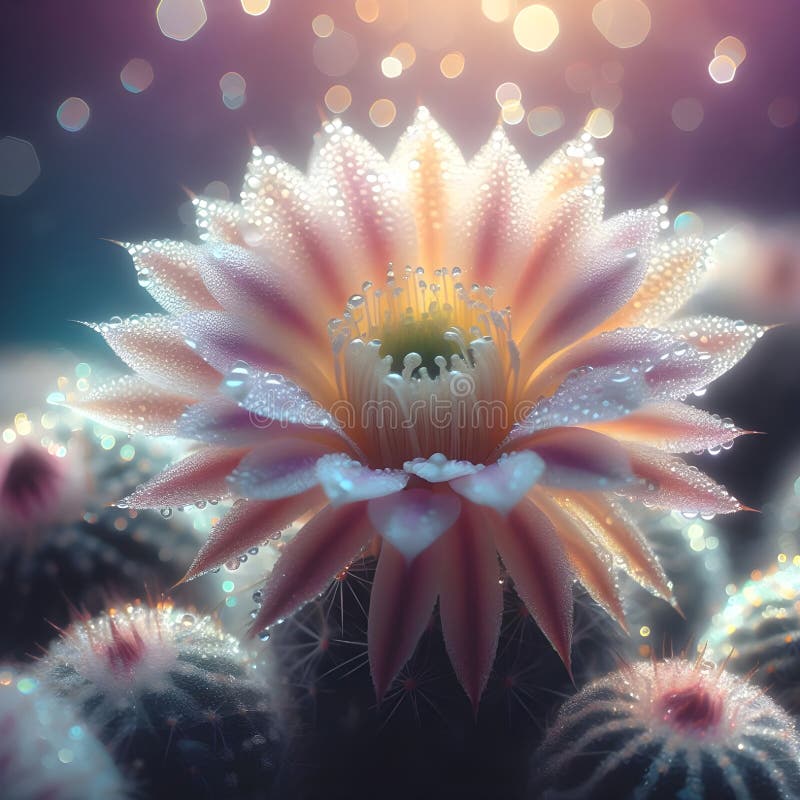 Image of Cactus with Beautiful Spectrum Under the Influence of Zenith ...