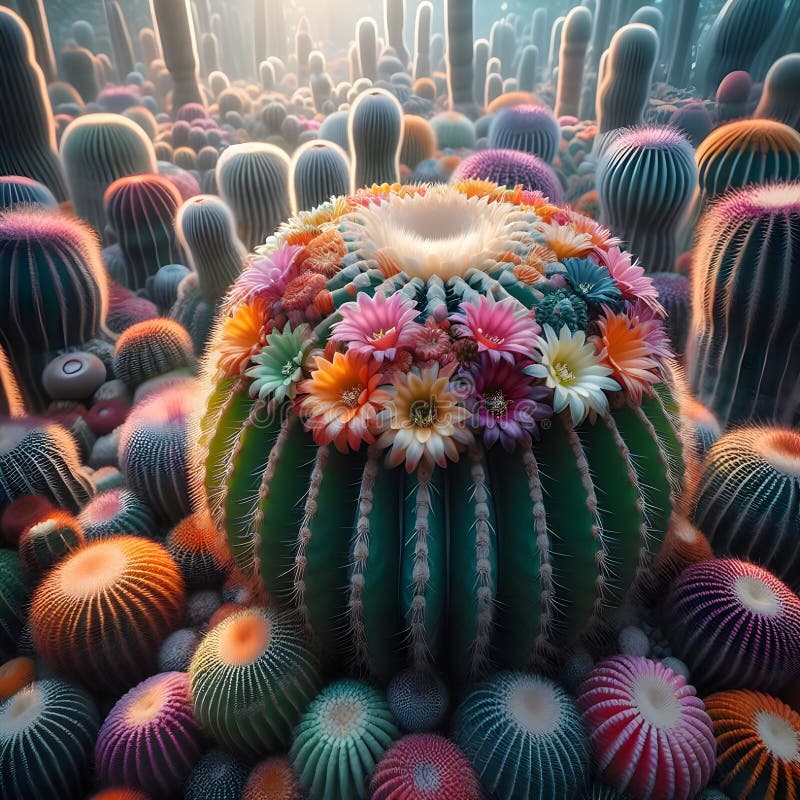 Image of Cactus with Beautiful Spectrum Under the Influence of Zenith ...