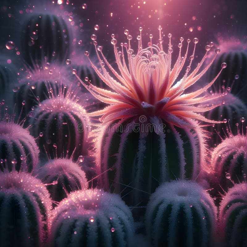 Image of Cactus with Beautiful Spectrum Under the Influence of Zenith ...