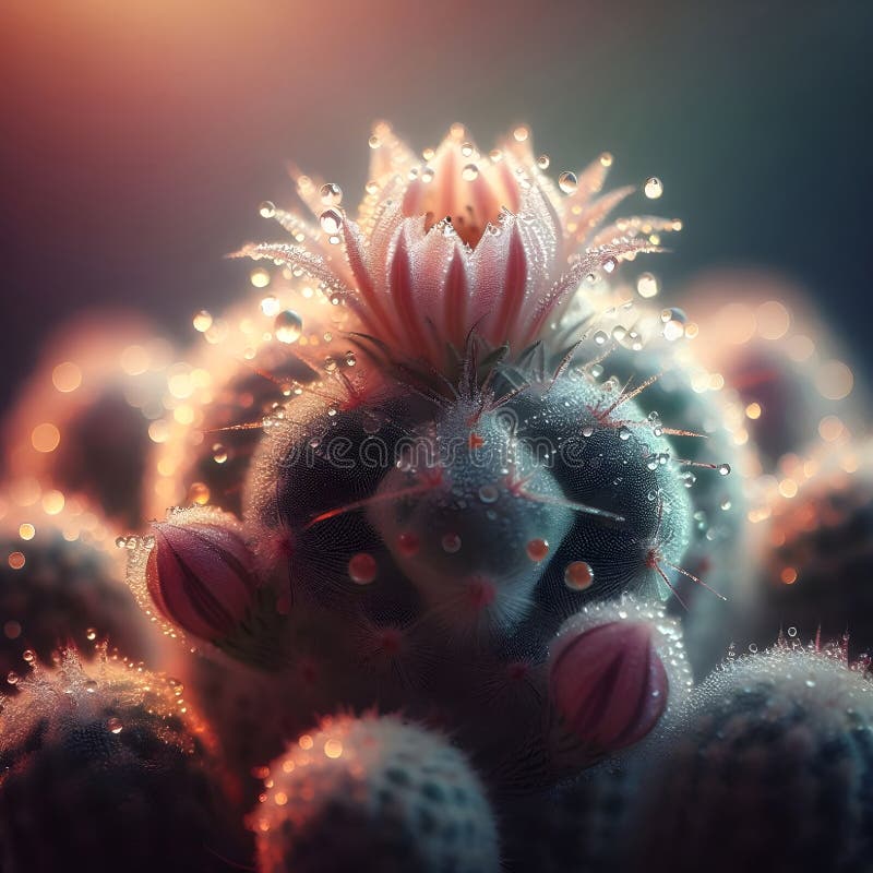 Image of Cactus with Beautiful Spectrum Under the Influence of Zenith ...