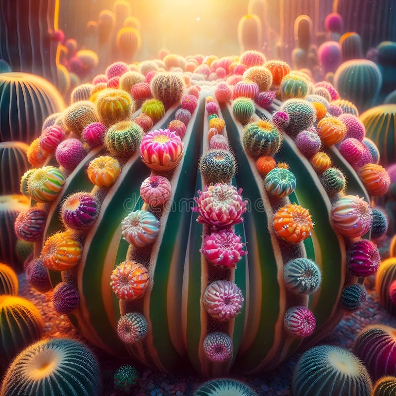 Image of Cactus with Beautiful Spectrum Under the Influence of Zenith ...