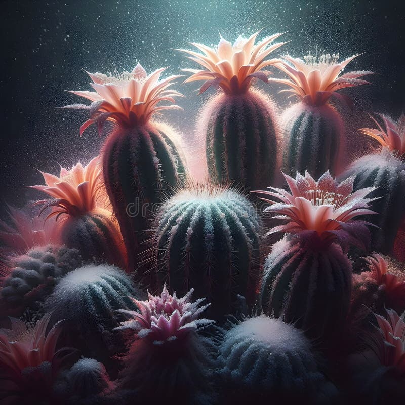 Image of Cactus with Beautiful Spectrum Under the Influence of Zenith ...