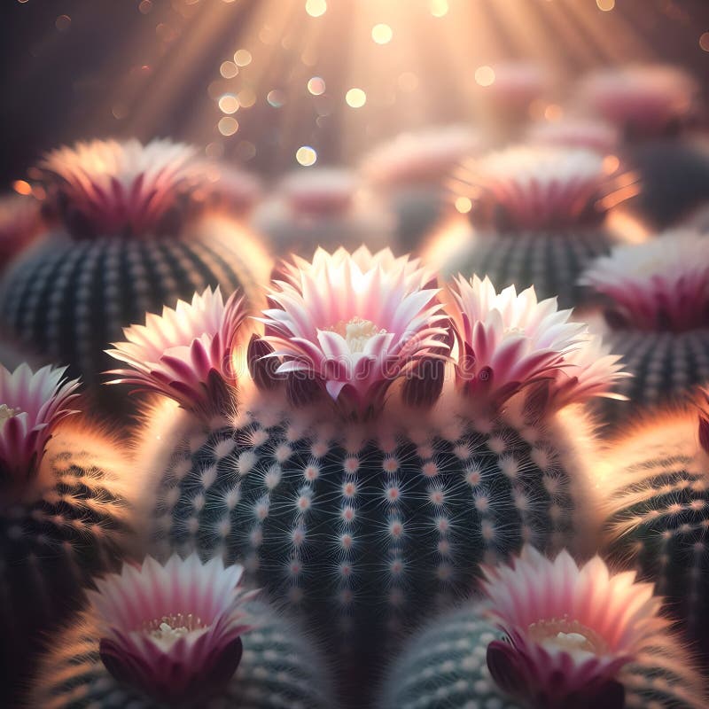 Image of Cactus with Beautiful Spectrum Under the Influence of Zenith ...
