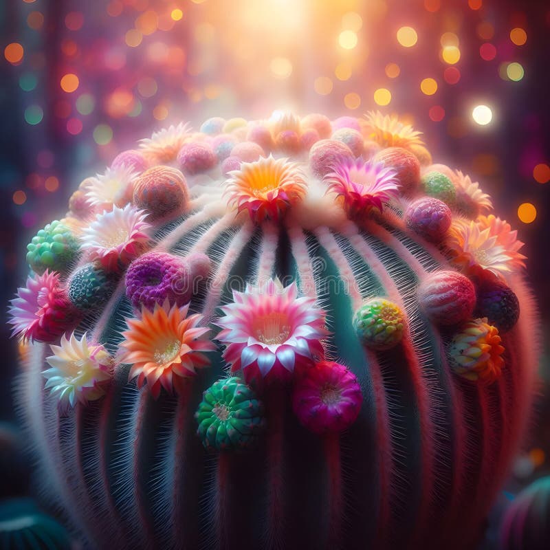 Image of Cactus with Beautiful Spectrum Under the Influence of Zenith ...