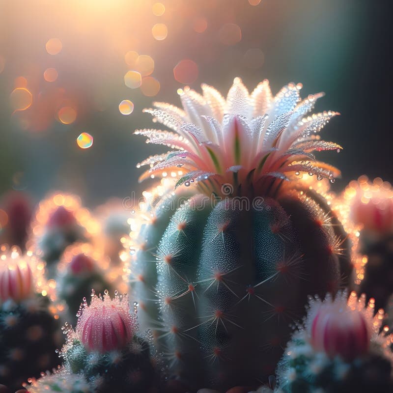 Image of Cactus with Beautiful Spectrum Under the Influence of Zenith ...
