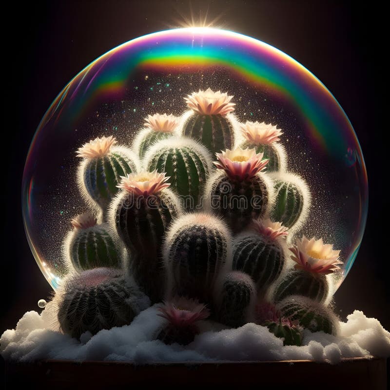 Image of Cactus with Beautiful Spectrum Under the Influence of Zenith ...