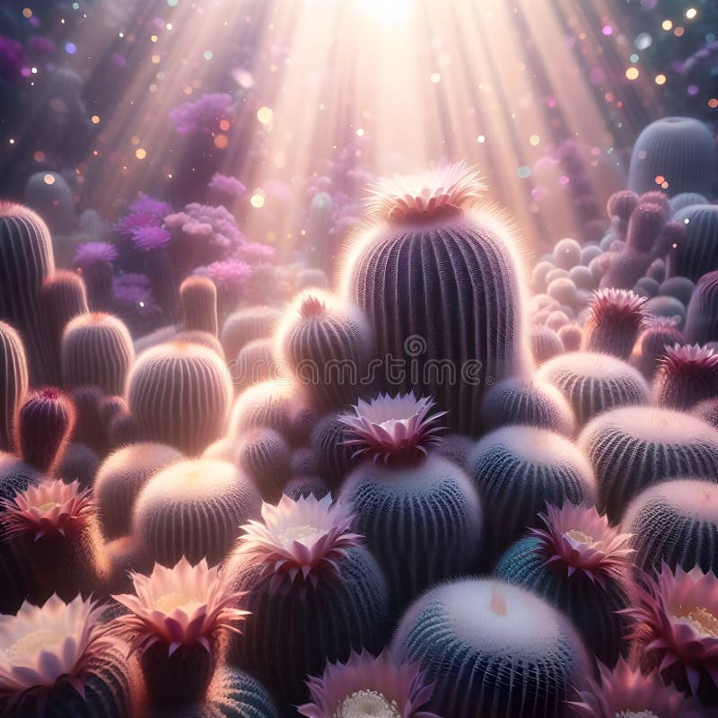 Image of Cactus with Beautiful Spectrum Under the Influence of Zenith ...