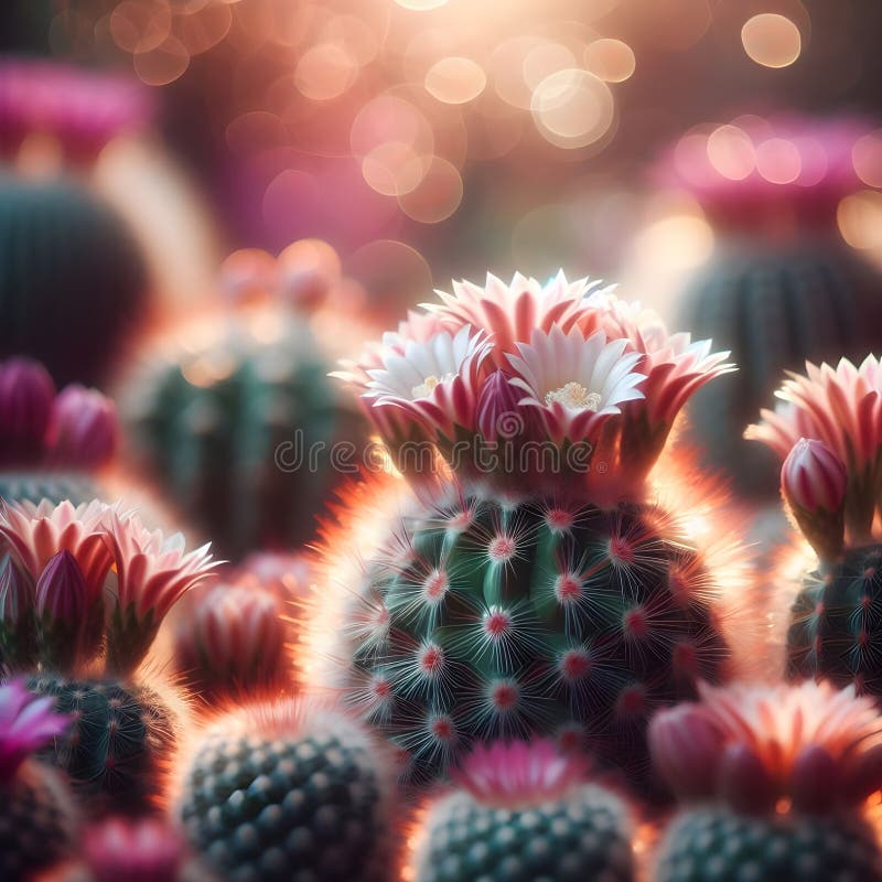 Image of Cactus with Beautiful Spectrum Under the Influence of Zenith ...