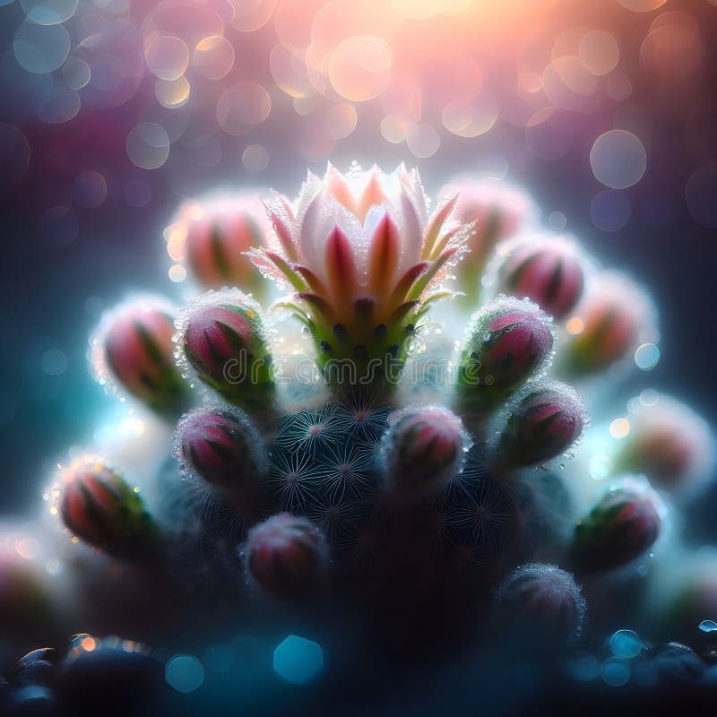 Image of Cactus with Beautiful Spectrum Under the Influence of Zenith ...