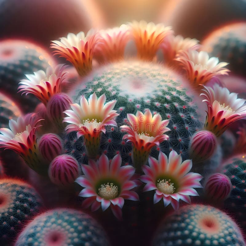 Image of Cactus with Beautiful Spectrum Under the Influence of Zenith ...