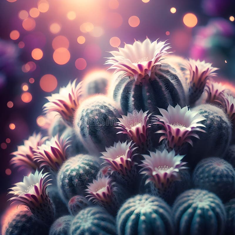 Image of Cactus with Beautiful Spectrum Under the Influence of Zenith ...