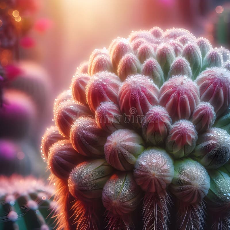 Image of Cactus with Beautiful Spectrum Under the Influence of Zenith ...