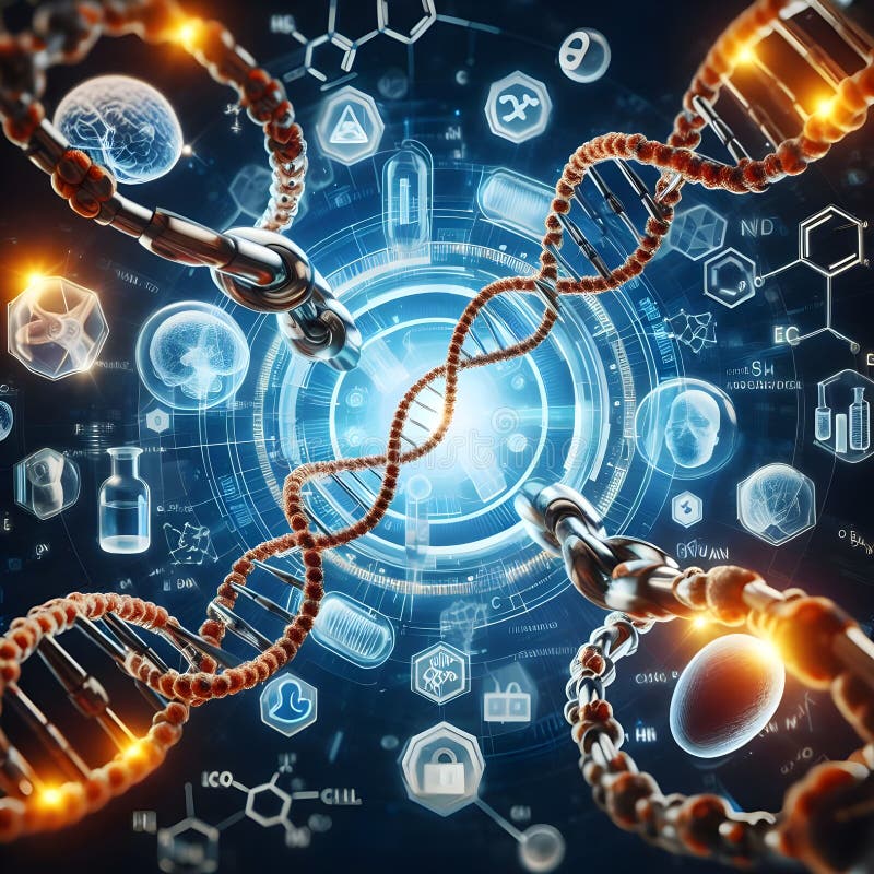 Image of a Chain Science Dna Chemistry Biotechnology Molecule Medical ...