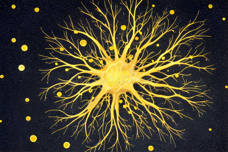A Cluster of Neuron Floats and Branches Out with Axons and Dendrites of ...