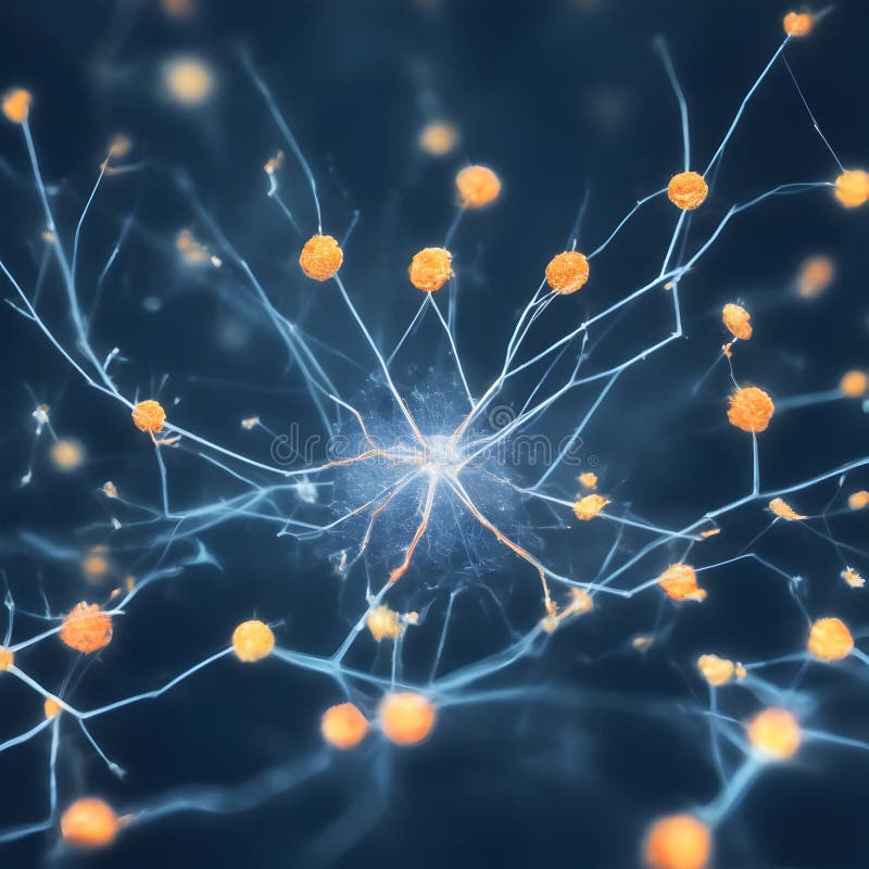 A Cluster of Neuron Floats and Branches Out with Axons and Dendrites of ...