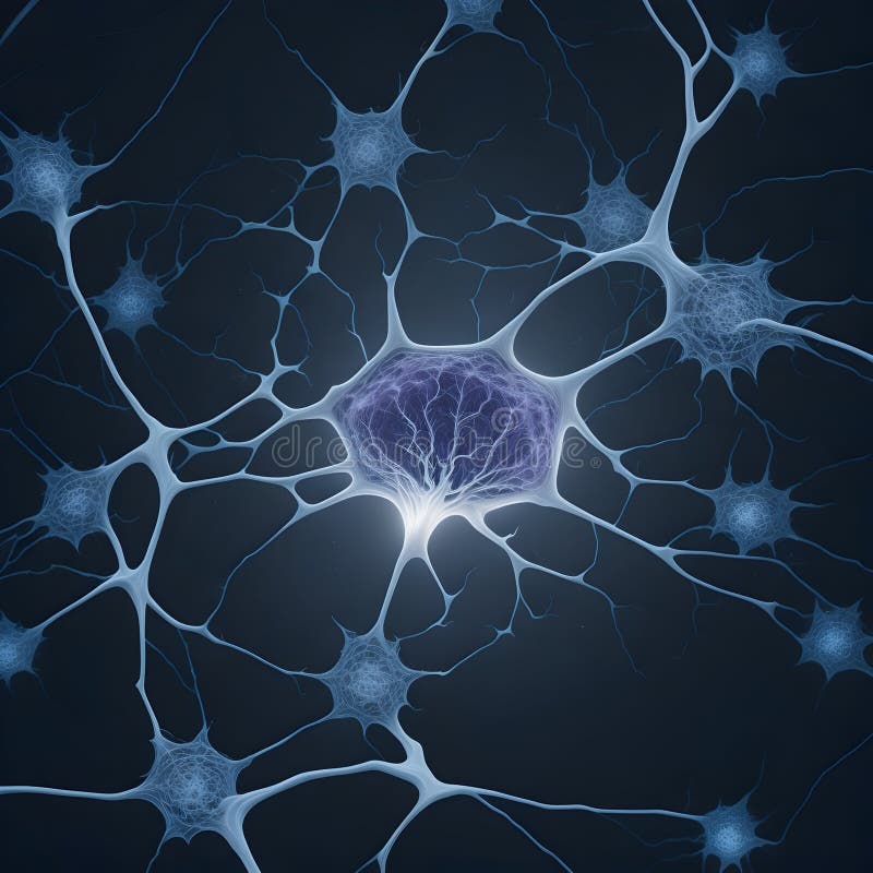 A Cluster of Neuron Floats and Branches Out with Axons and Dendrites of ...