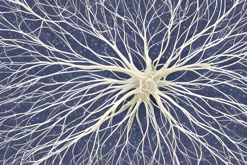 A Cluster of Neuron Floats and Branches Out with Axons and Dendrites of ...