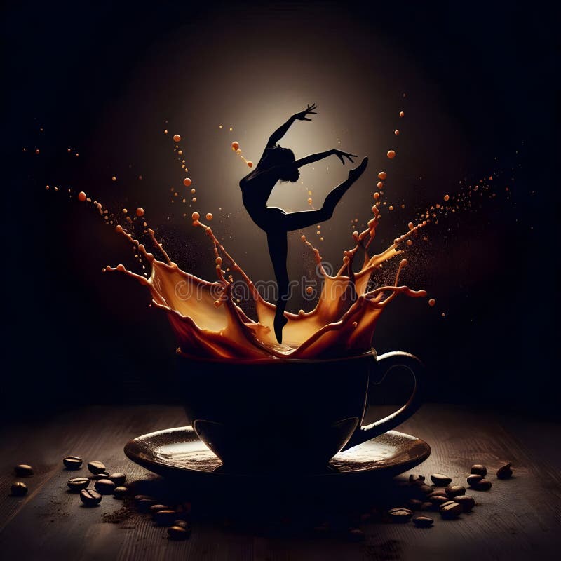 Coffee Splashing in Human Figure Splashes Like Dancer Jumping Out of ...