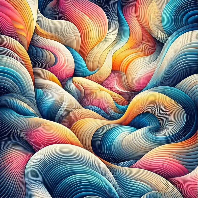 Image of Colorful Kaleidoscopic Geometric Swirling Pattern. Stock ...