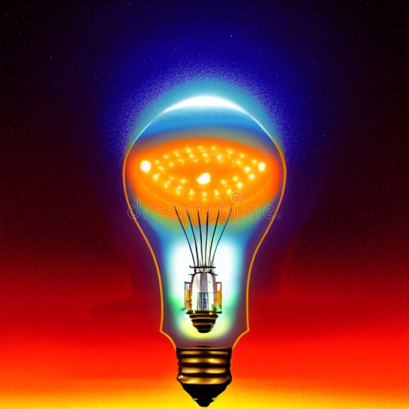 AI Image of the Colorful Light Bulb Glowing Stock Illustration ... AI Image of the Colorful Light Bulb Glowing Stock Illustration ...