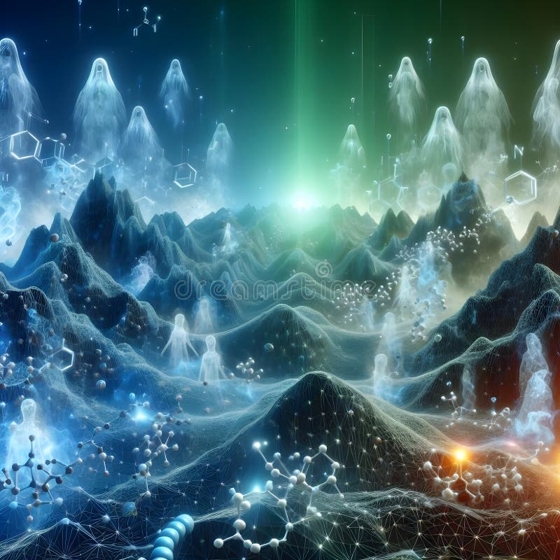 Image of a Colorful Macro World of Nucleotide of Ghosts. Stock ...