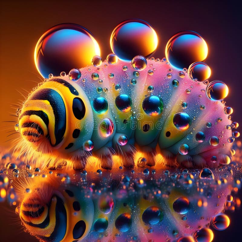 Image of Colorful Water Drops with Reflections on Insect Body. Stock ... Image of Colorful Water Drops with Reflections on Insect Body. Stock ...