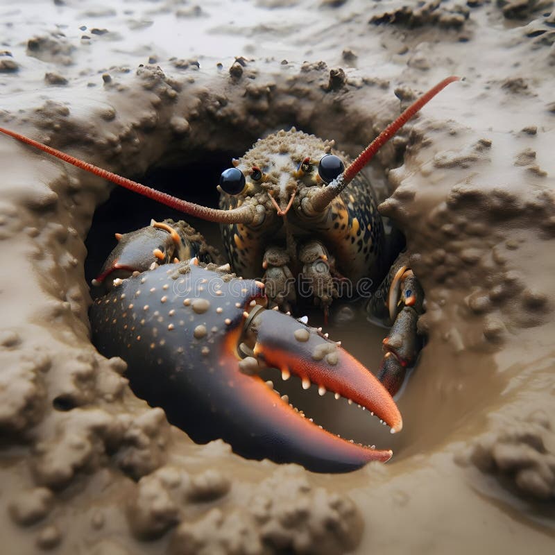 The Crab Has a Pair of Large and Obvious Pincers Emerging from the Hole ...