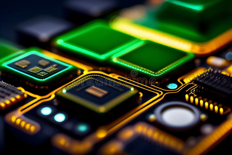 Image of a Detailed Close-up of a Circuit Board, with Intricate ...