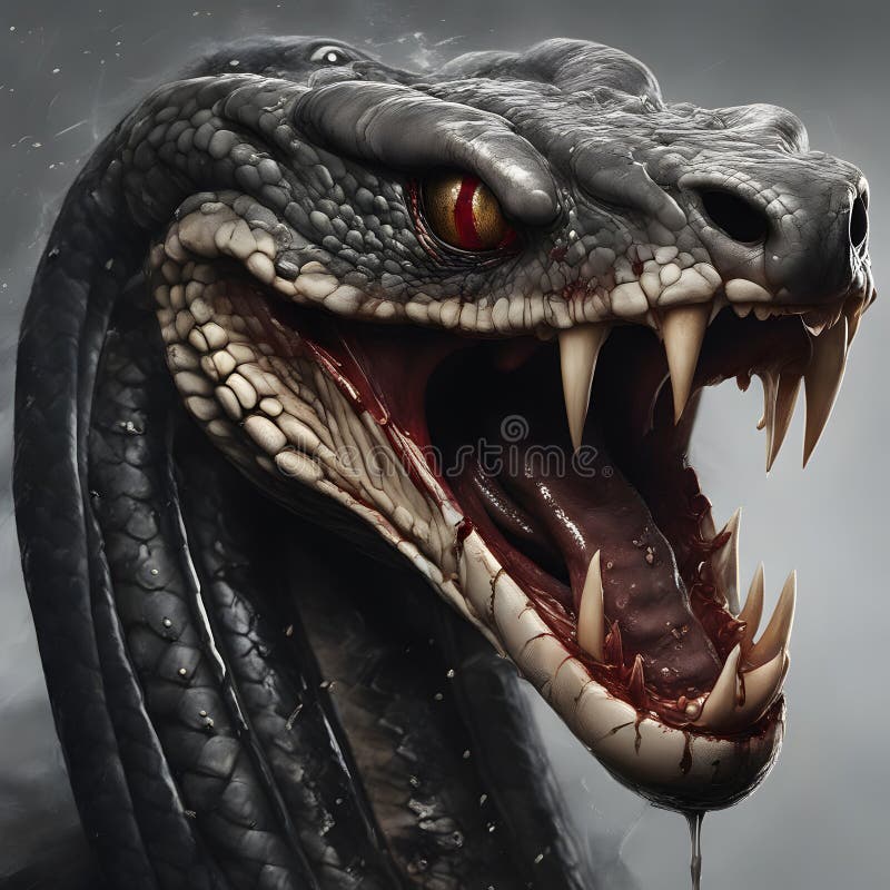 Image of the Evil Cobra Dripping and Spitting Venom. Stock Illustration ...