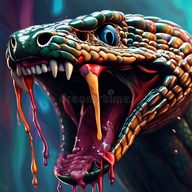 Image of the Evil Cobra Dripping and Spitting Venom. Stock Illustration ...