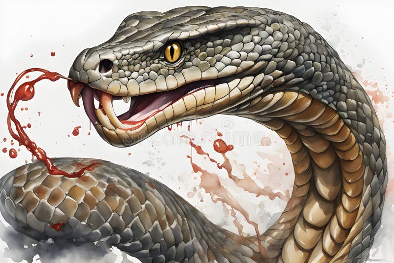 Image of the Evil Cobra Dripping and Spitting Venom. Stock Illustration ...