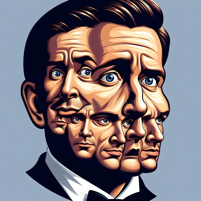 Image of Extreme Human Caricature of Various Facial Expression Art ...