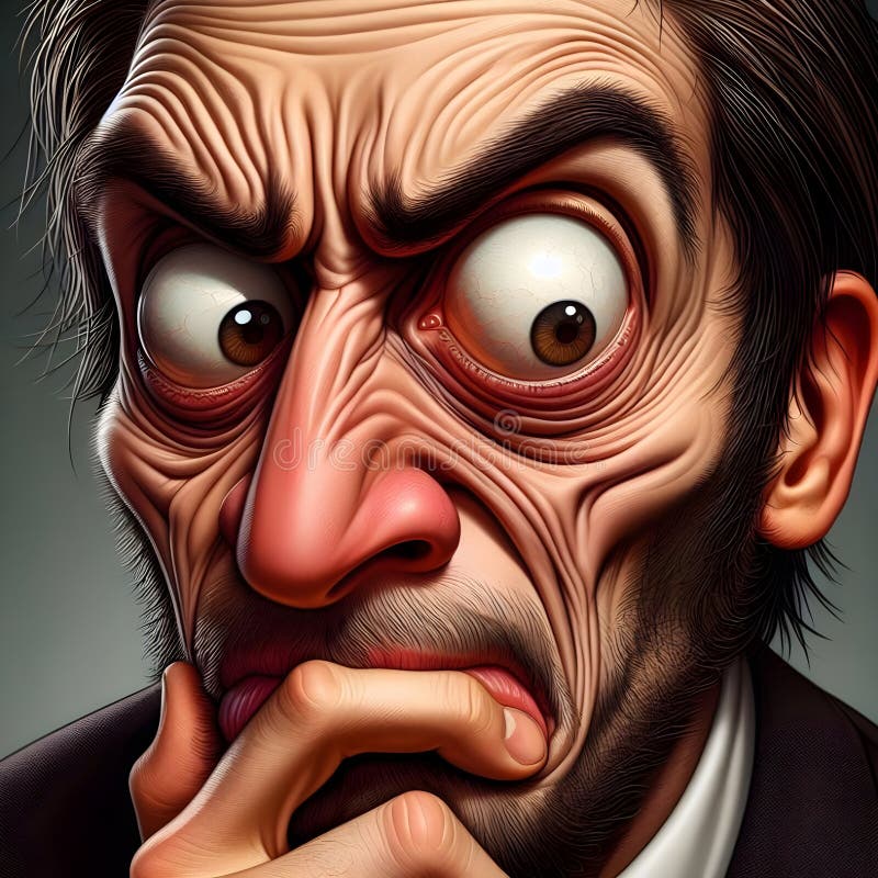 Image of Extreme Human Caricature of Various Facial Expression Art ...