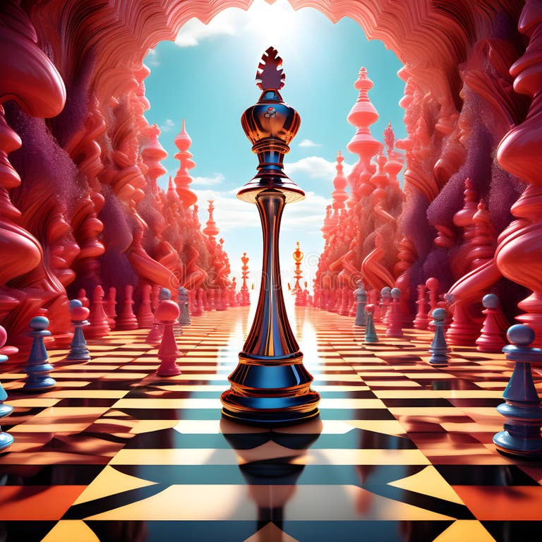 Image of a Figurative Art Chess Maze Surrealism Psychedelic in Comical ...