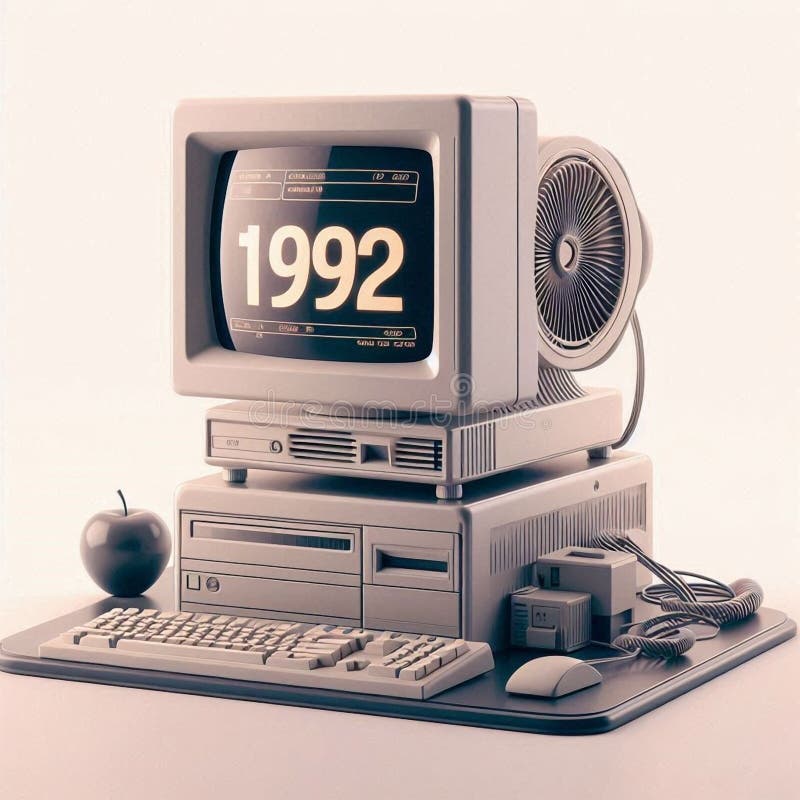 The First Generation Desktop Computer on White Background. Stock ...