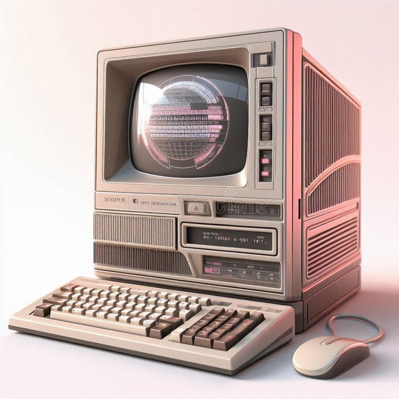 The First Generation Desktop Computer on White Background. Stock ...