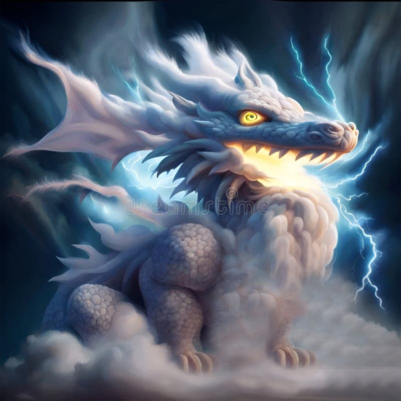 The Flutty Cloud Dragon Spirit Emerging Out of the Clouds with ...