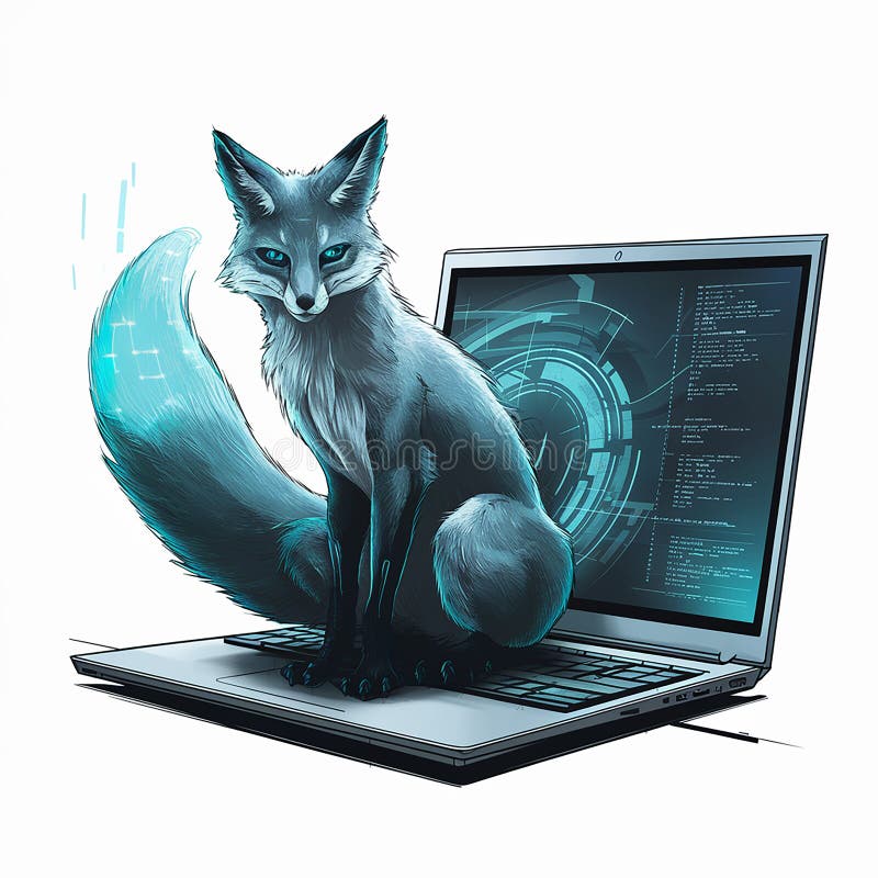The Cyberfox (AI Generated) Stock Illustration - Illustration of ...