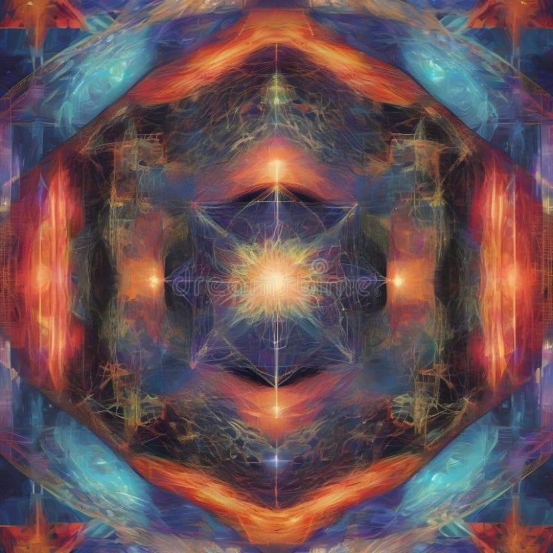 Image of Geometric Metatron Cube Pattern Artwork. Stock Illustration ...