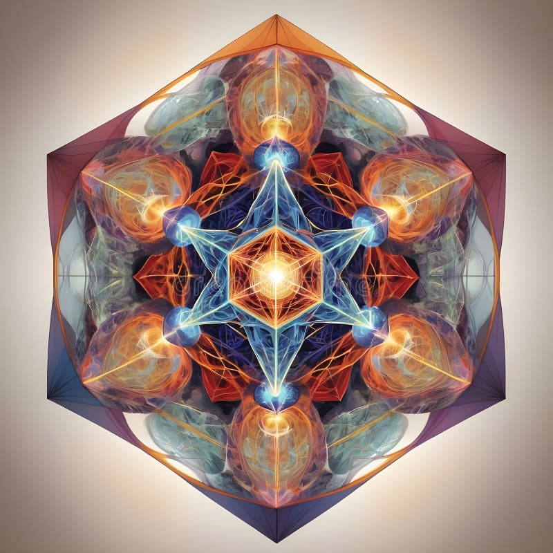 Image of Geometric Metatron Cube Pattern Artwork. Stock Illustration ...
