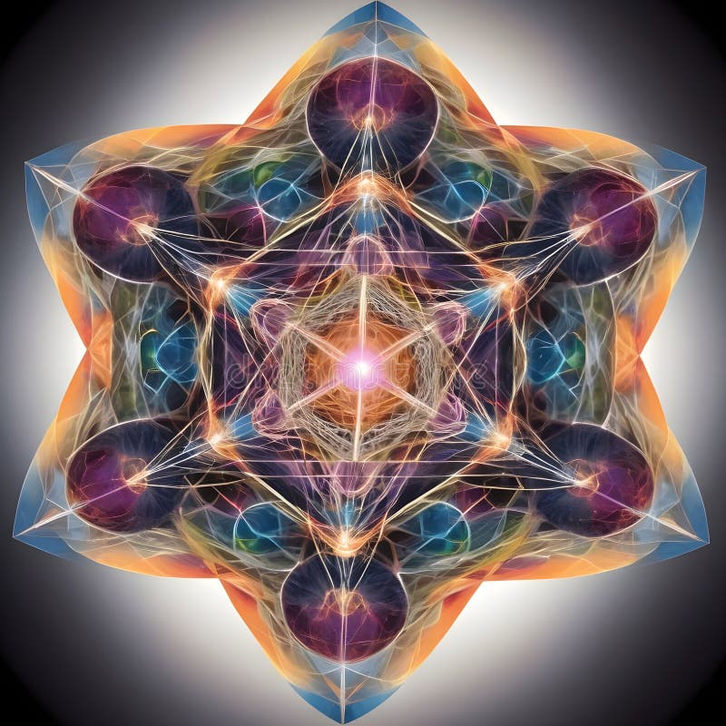 Image of Geometric Metatron Cube Pattern Artwork. Stock Illustration ...